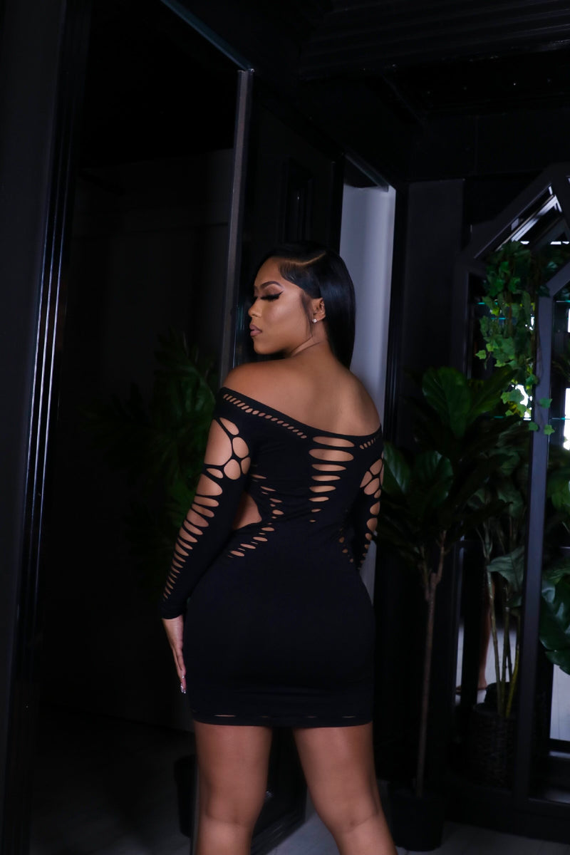 Shredded Mini Dress SPANDEX DRESS – Cher Couture